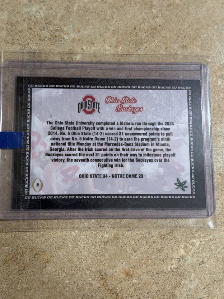2025 OHIO STATE BUCKEYES CFP NATIONAL CHAMPIONS QUAD HOLO AUTO! | eBay