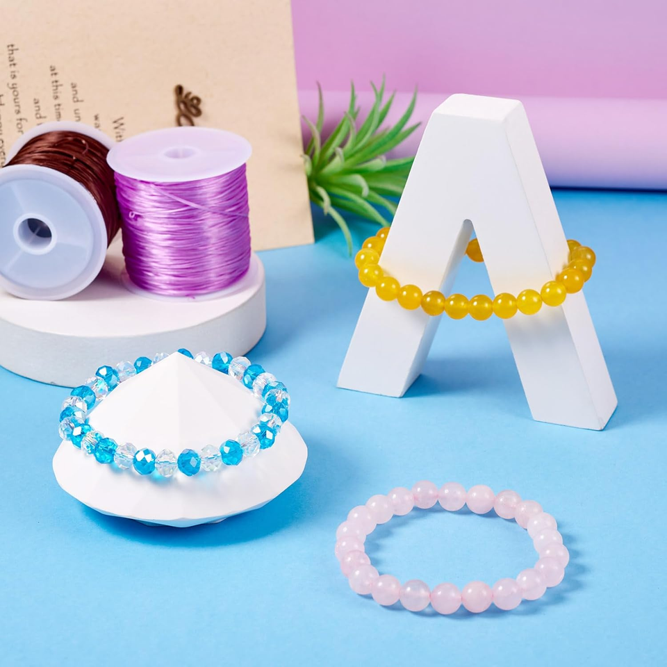 0.8MM Elastic String Stretchy Bracelet String Crystal Flat Finishing ...