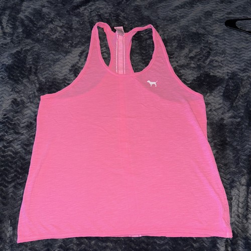 NWOT 2015 Victorias Secret PINK Hot Pink Racerback Top With Stripe Size ...
