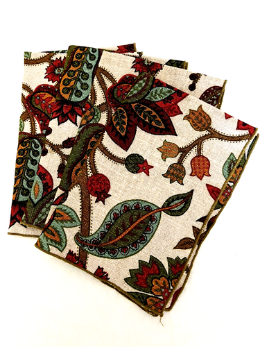 4 Stylized Flower Linen Placemats 11" x 17" | eBay