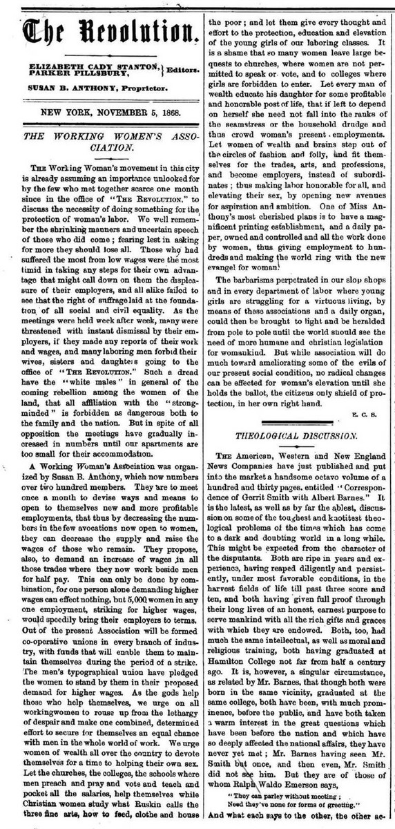 Susan B Anthony The Revolution