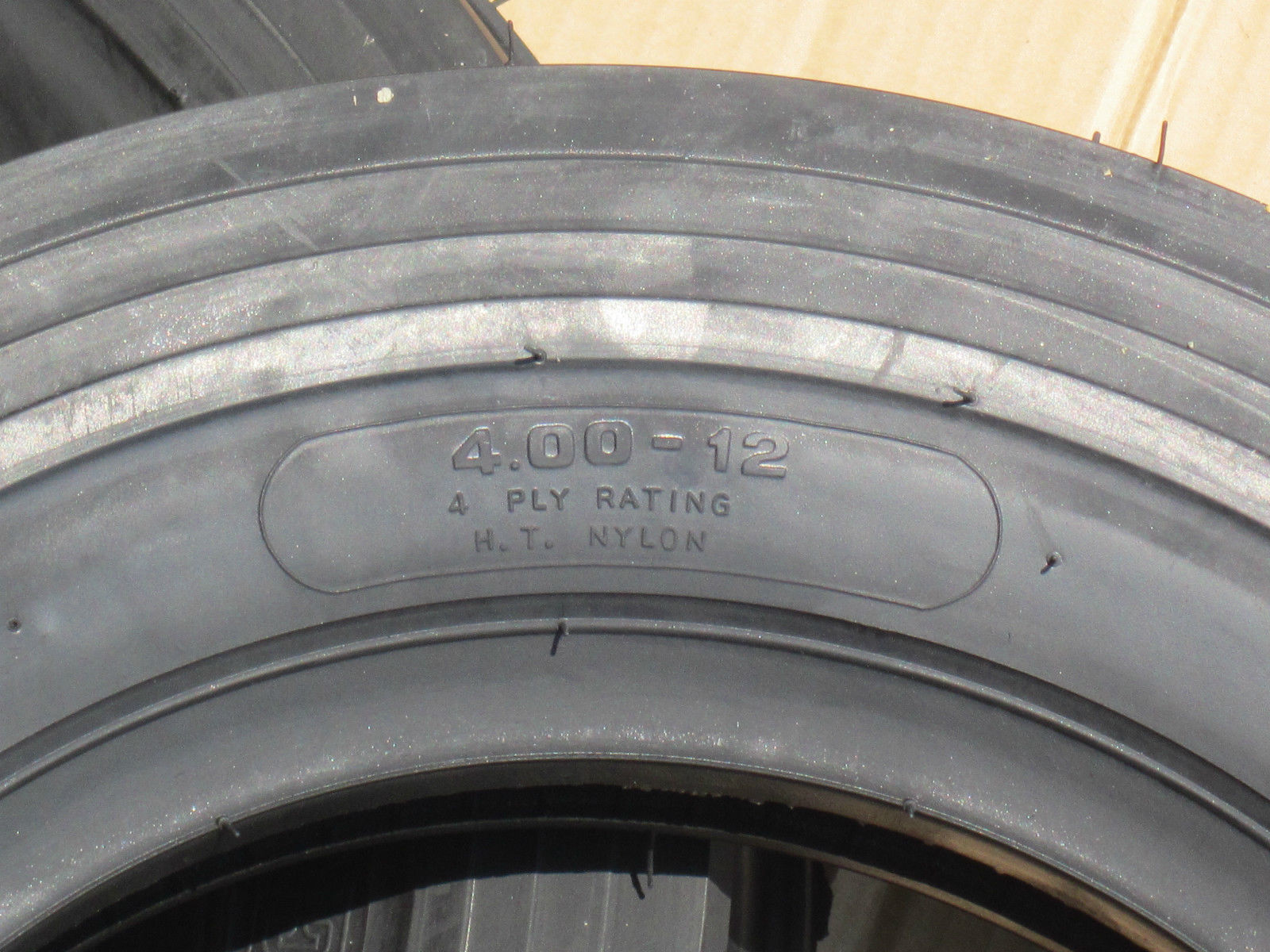 2 4.00-12 TRI TREAD FRONT TIRES + INNERTUBES MAHINDRA OLIVER WHITE ...