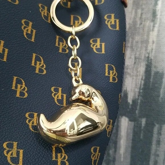 Dooney & Bourke 14K Gold Plated Duck Key Fob Bag Charm Duckling Keyring ...
