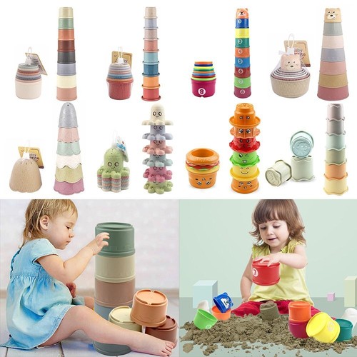 Tower Hot Gifts Fun Rainbow Cups Building Blocks Stacking Cups ...