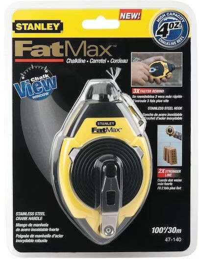 Stanley Proto 47-140 100 ft. FatMax Water-Resistant Chalk Line Reel | eBay
