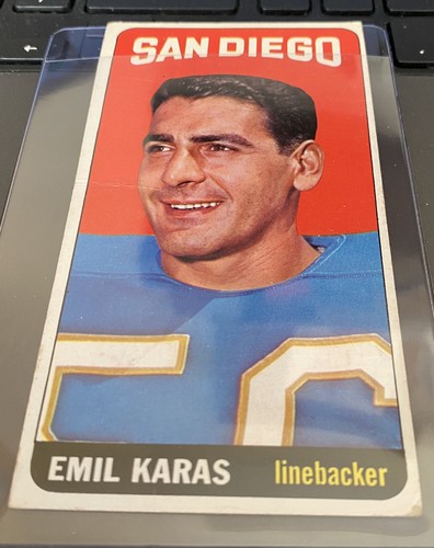 1965 Topps Emil Karas #162 SP “EX+” San Diego Chargers “CENTERED ...