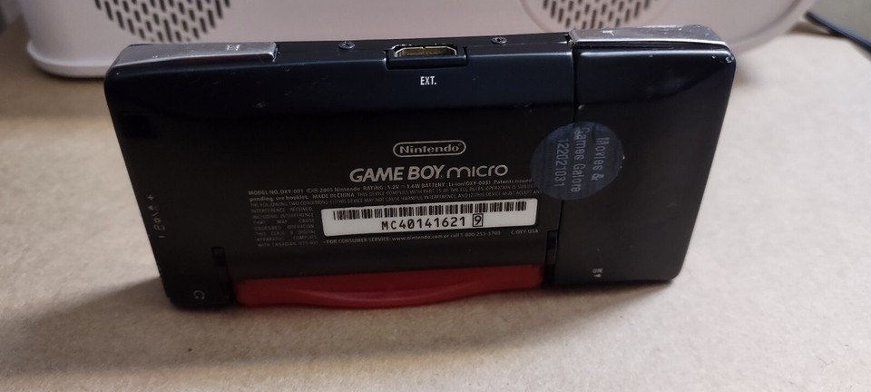 Nintendo GameBoy Micro Console Black with Flame Plate Tested & Working ...
