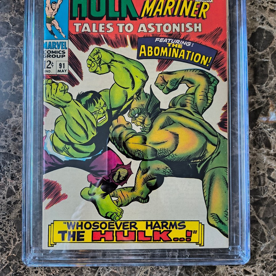 Tales To Astonish #91 CGC 9.4 NM 1967 Hulk Sub-Mariner 1st Abomination ...