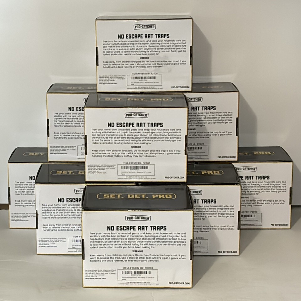 Lot (10) Large Rat Pro Catcher (8) Traps ea. Reusable Snap Traps ...