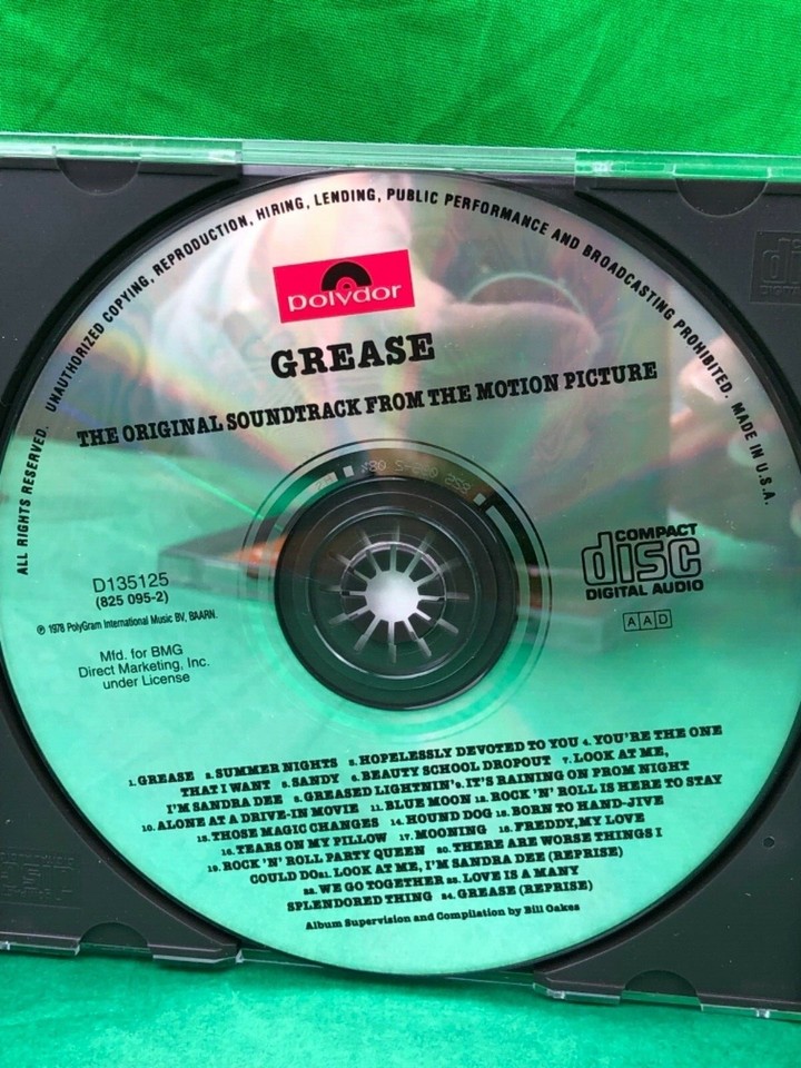 Grease CD Original Soundtrack Olivia Newton John John Travolta 1978 P2 ...
