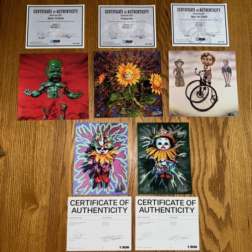 5 RON ENGLISH BLOTTER ART PRINTS Drug Psychedelic LSD ACID SIGNED ...