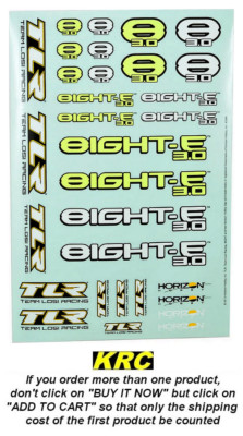 TLR249001 - TEAM LOSI RACING 8IGHT-E 3.0 LOGO STICKER SHEET (1 ...