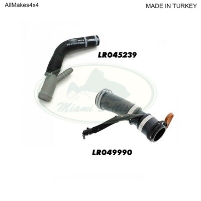 LAND ROVER THERMOSTAT TUBE & HEATER OUTLET HOSE LR045239 LR049990 AFT ...