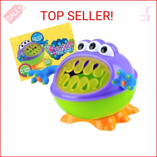 Nuby 3-D Monster Toddler Snack Containers - Spill-Proof Snack Cups for ...