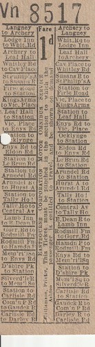 Bell Punch Ticket. Eastbourne Corporation Motor Omnibus Service. Fare ...