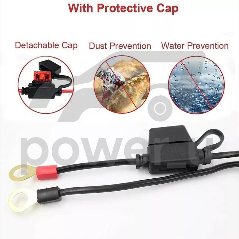 Battery Cable Tender Terminal Ring SAE Connector Harness Charger ...