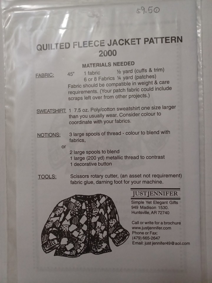 Quilted Fleece Jacket Just Jennifer Pattern Sewing Quilting Uses A ...