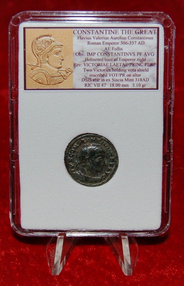 Ancient Roman Empire Coin CONSTANTINE THE GREAT Two Victories Shield On ...