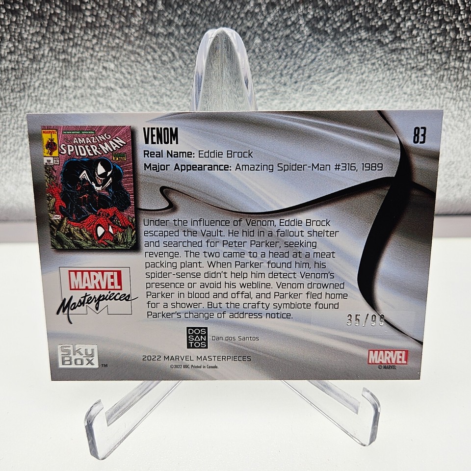 2022 Marvel Masterpieces Venom Card #83 Dan dos Santos 35/99 Tier 4 ...