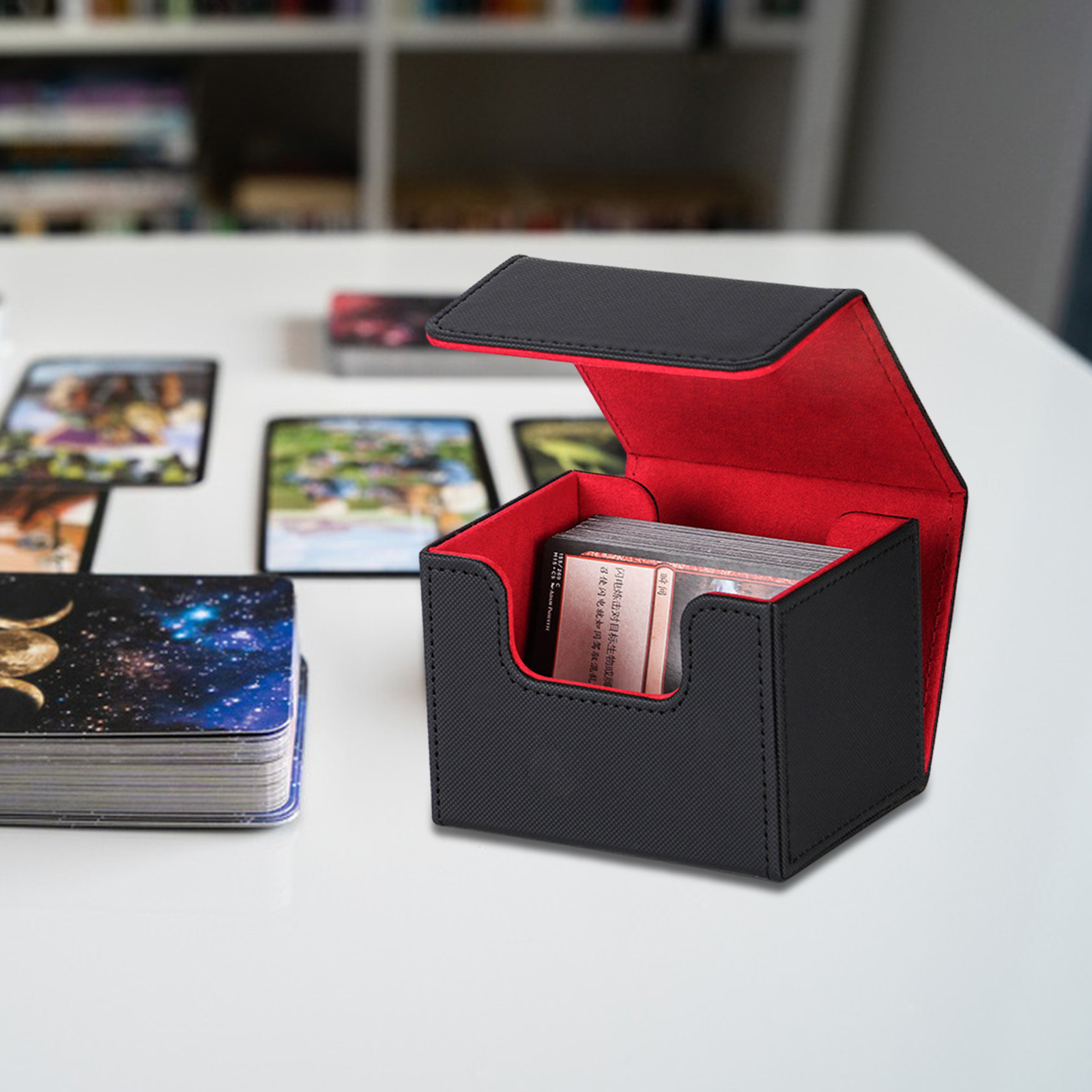 Card Storage Box Collection Container Faux Leather Tcg Trading Game ...