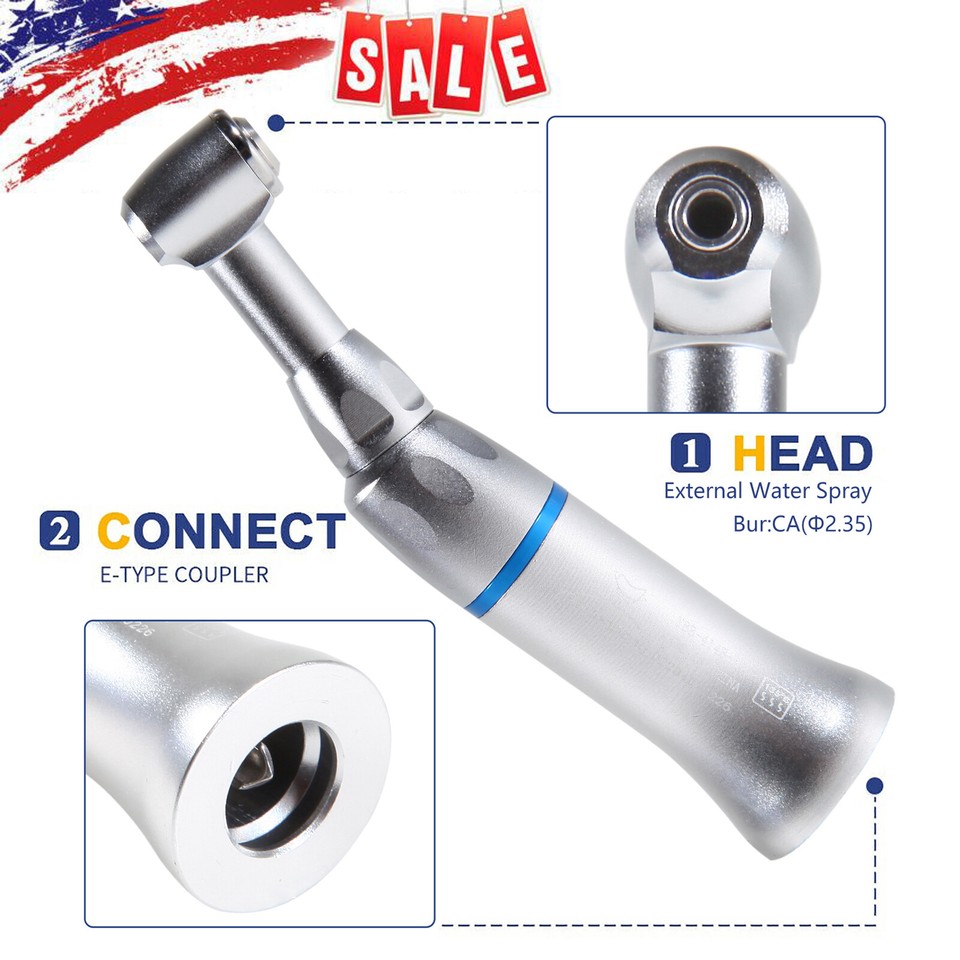 NSK Style Dental Push / Latch Head Contra Angle Handpiece Slow Low ...