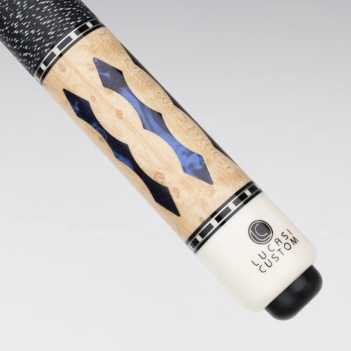 Lucasi Custom Super Birds-Eye Pool Cue with Blue Luster Inlays | eBay