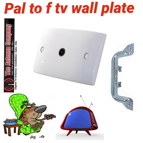 Wall Plate PAL to F-Type Socket Outlet for TV Antenna Aerial Coax Lead ...