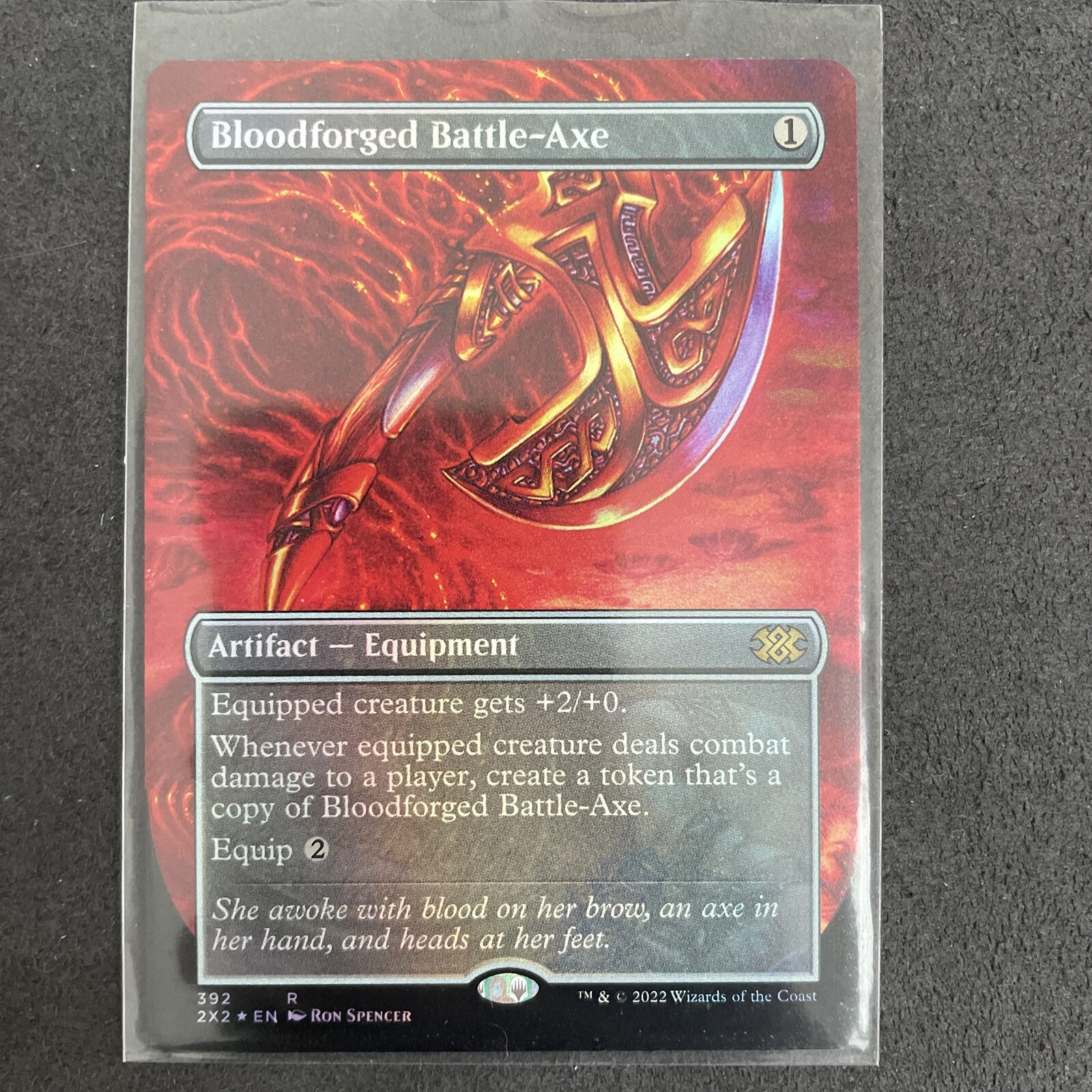 Bloodforged Battle-Axe FOIL Borderless Double Masters MTG 2X2 Unplayed ...