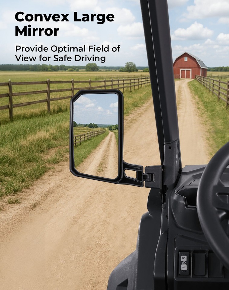 UTV Side View Mirrors 715008100 for 2016-25 Can-Am Defender MAX HD 5/7 ...