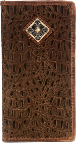 Tony Lama Western Mens Rodeo Wallet Leather Hornback Embossed Brown ...