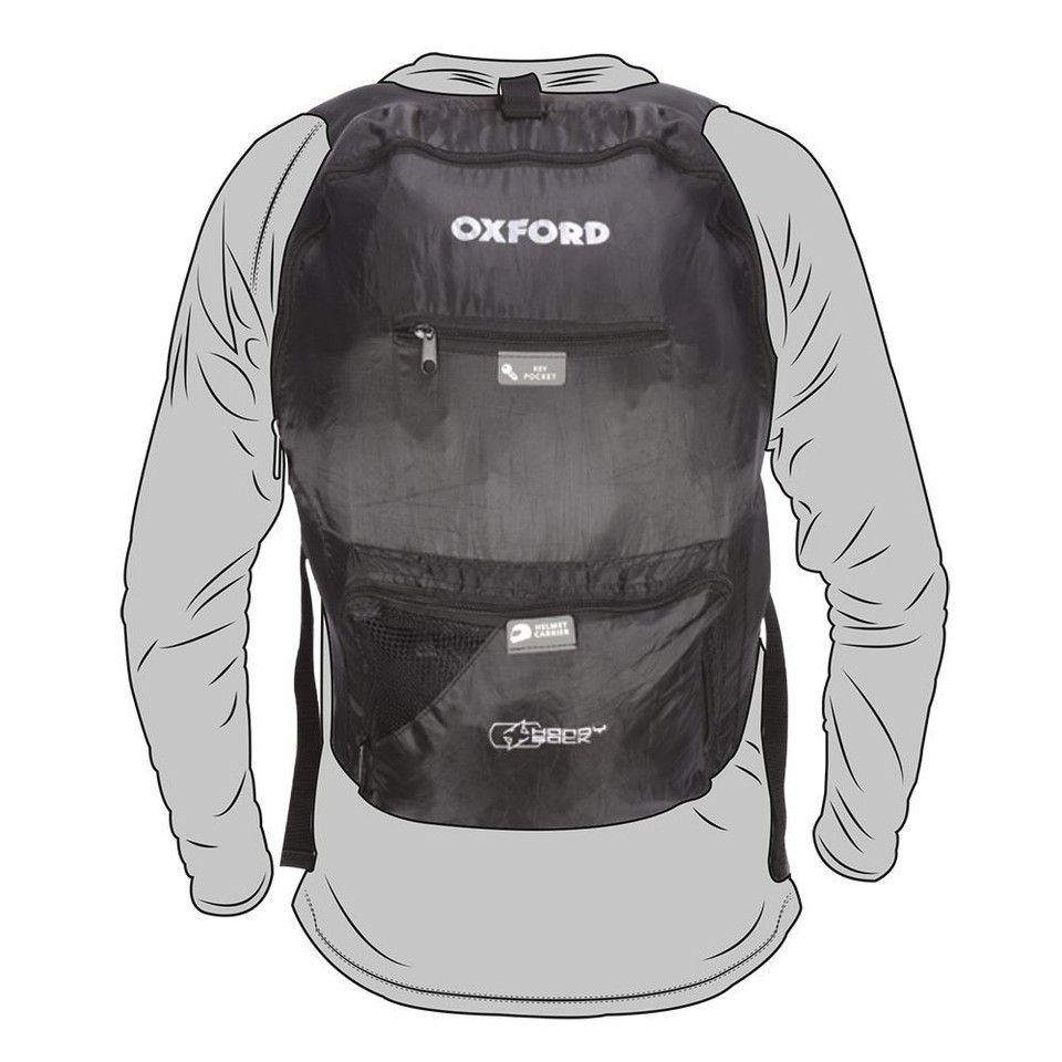 Oxford X Handy Sack Motorcycle Motorbike Backpack Rucksack Black (OL858 ...