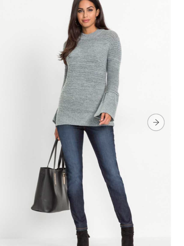 Ladies Body Flirt Trumpet Sleeve Jumper- Pale Grey- UK Size 14/16- NEW ...