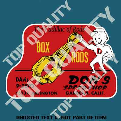 VINTAGE DON'S SPEED SHOP Decal Sticker Mancave Garage Dragster Hot Rod ...