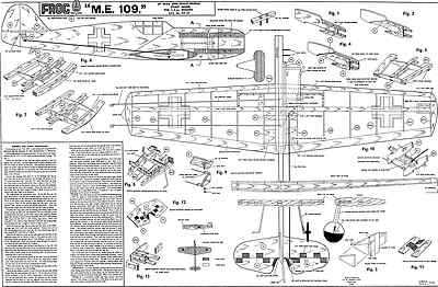 FROG ME109 PLANS CONTROL LINE PROFILE SCALE | eBay UK