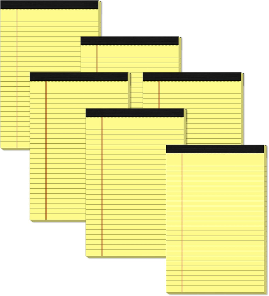 Yellow Note Pads 5X8 Small Legal Pads College Ruled Notepad for Office ...