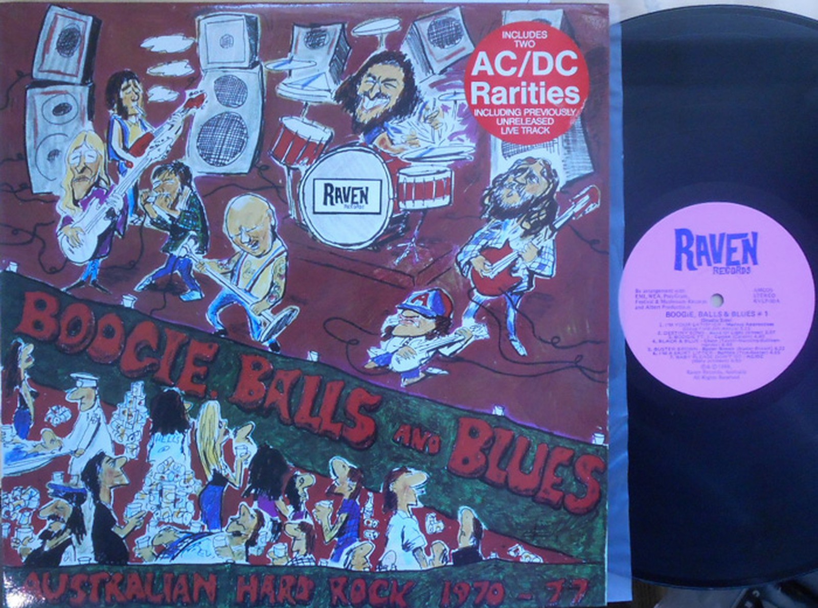 Boogie Balls & Blues Rare OZ LP EX '88 Raven RVLP30 AC/DC Buffalo Sid ...