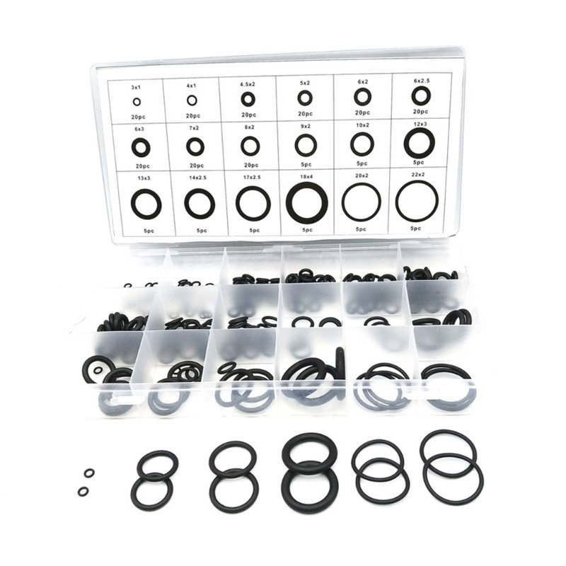 225pcs Black Rubber Washer Sealing Rings Assortment Plumbing Auto ...