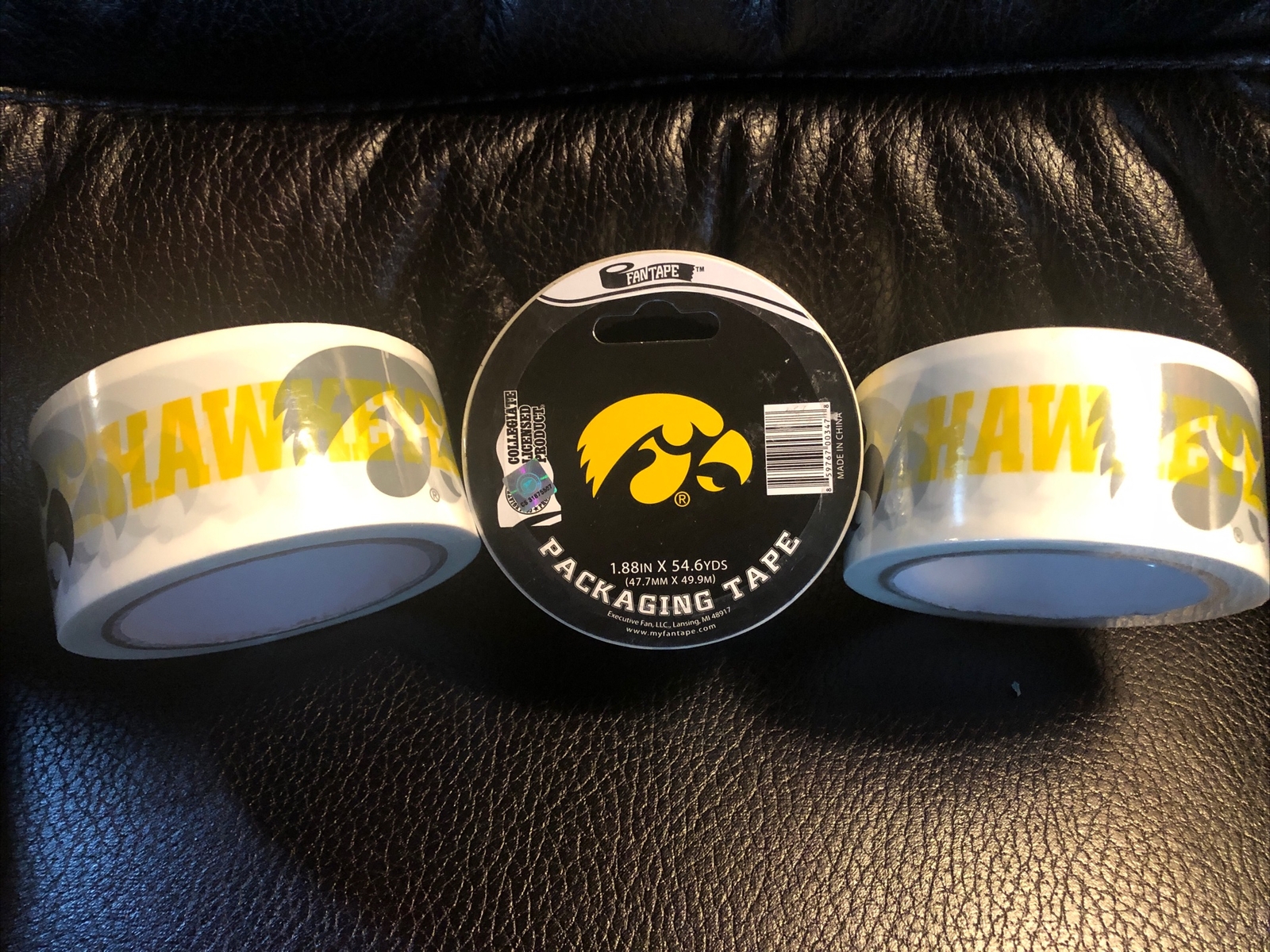 3 New Rolls Iowa Hawkeyes Logo Packaging Fan Tape=163 Yards Care ...