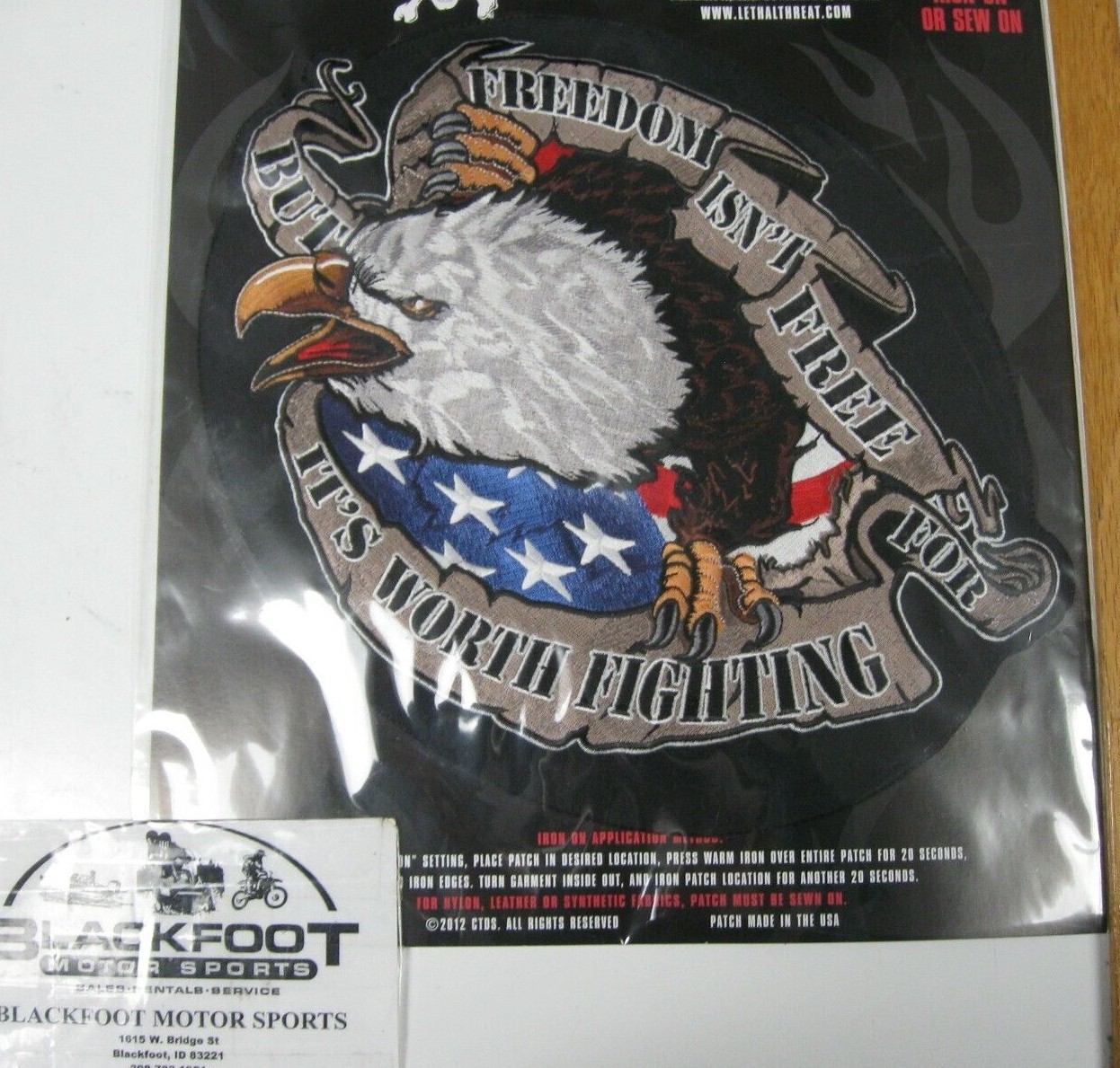 Lethal Threat Embroidered Patch Freedom Eagle 10" x 11.5" Iron On Sew On | eBay