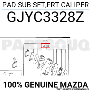 GJYC3328Z Genuine Mazda PAD SUB SET,FRT CALIPER GJYC-33-28Z | eBay