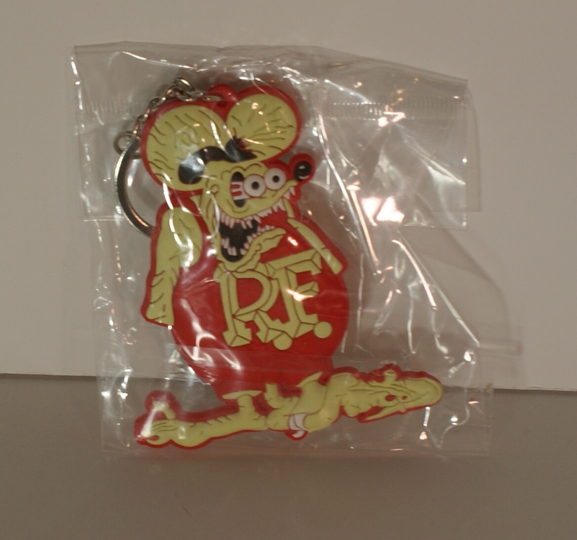 Double sided soft rubber RAT FINK KEY CHAIN hard to find gift item ...