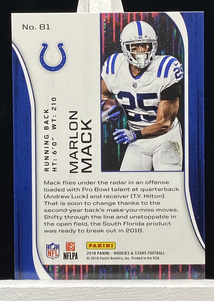 2018 Panini Rookies & Stars Marlon Mack Base Green #81 Colts B764 | eBay