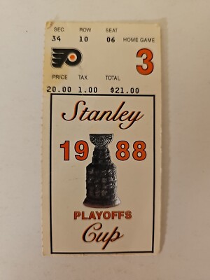 ⭐️ Ticket Stub - Philadelphia Flyers - April 14 1988 vs Washington ...