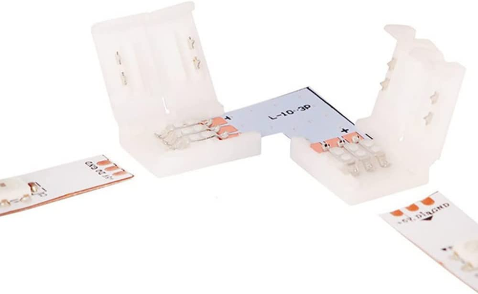 10 Pcs 3pin Rgb Led Light Strip Connectors 10mm Wide Gapless Led Tape ...