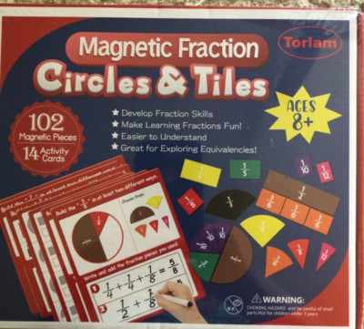 Torlam Magnetic Fraction Tiles & Fraction Circles Activity Set - Math ...