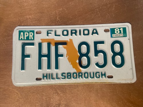 1981 Florida License Plate # FHF 858 Hillsborough County | eBay