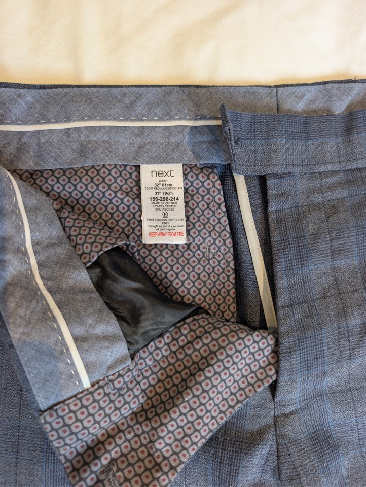 Next Mens Three Pieces Suit. Jacket 40R Skinny Fit, Waistcoat 40R & 32 ...
