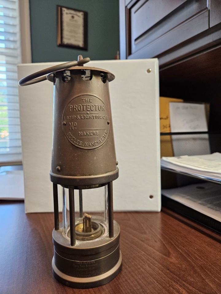 Antique Eccles Protector Miners Lamp Type 6- Brass 9" Tall 1954 | eBay