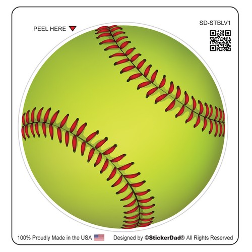 2 Pack - Softball Fastpitch V1 (4" Full Color Printed) Vinyl Decal ...