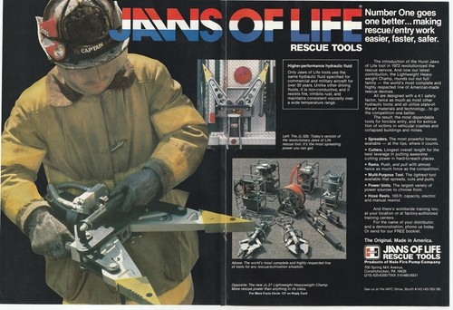 1984 JAWS of LIFE 2 Page MAGAZINE AD ~ Hale FIRE PUMPS ~ Conshohocken ...